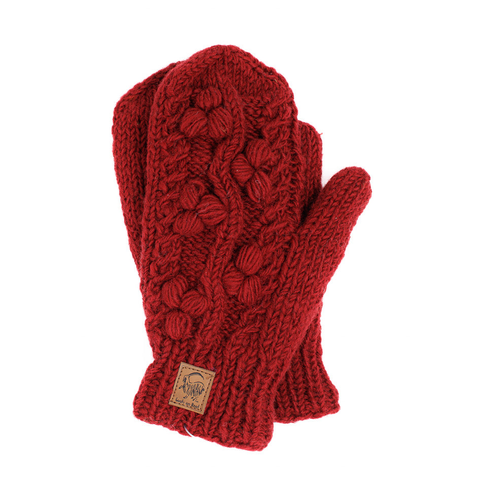 Red Wool Mittens - Handmade in Nepal – Old Country Market
